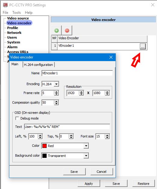 Section "Video encoder"